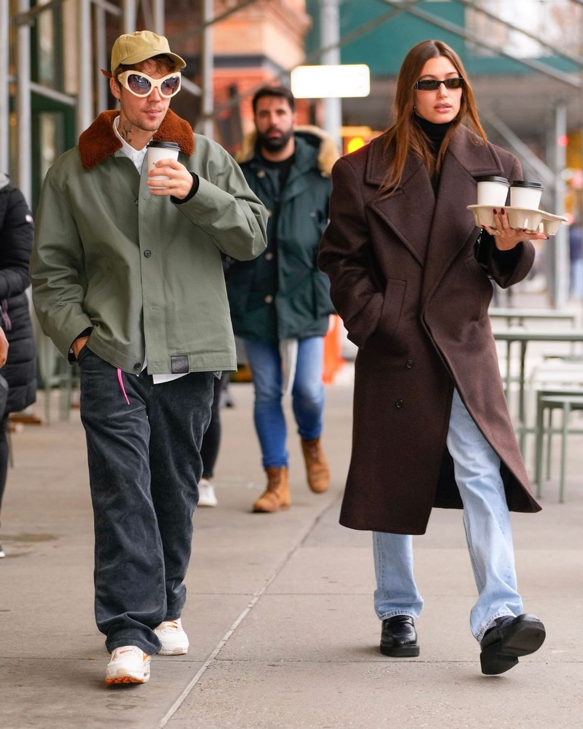 Justin Bieber And Hailey Bieber Take Contrasting Couple Styles To New